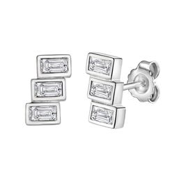 Vivance Damen Paar Ohrstecker "925-Sterling Silber rhodiniert Zirkonia", one-size, Silber 925 (Sterlingsilber), wei&szlig;, Silber 925 (Sterlingsilber),