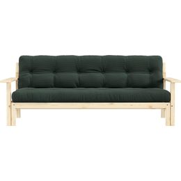 Schlafsofa Karup Design, B:190cm H:14cm T:92cm, gr&uuml;n, Jugendzimmer, Sofas, "Unwind", Mit Holzstruktur, inkl. Futonmatratze, Liegefl&auml;che 130x190 cm