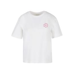 Merchcode Damen T-Shirt "Merchcode Ladies Flower Tee"wei&szlig;, Gr. XL, bedruckt, 100% Baumwolle, Shirts