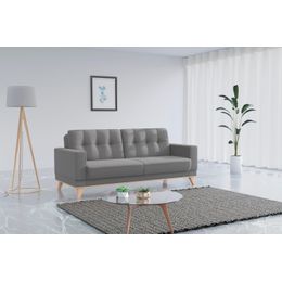 Sit & More 3-Sitzer SIT & MORE, B:215cm H:90cm T:97cm, grau, 100% PES, Sofas, "Lavida"