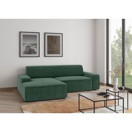 Ecksofa Trendmanufaktur, B:246cm H:73cm T:162cm, gr&uuml;n, 92% Polyester, 8% Polyamid, Wohnzimmer, Sofas, "Graz, wahlweise mit Sitzvorschub und