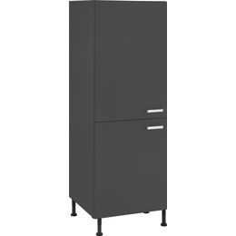 Seitenschrank Optifit, B:60cm H:176,6cm T:58,4cm, grau, Holzwerkstoff, K&uuml;che, Schr&auml;nke, "Parma", Breite 60 cm