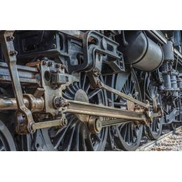 papermoon Fototapete "Zug", B/L: 4,5m x 2,8m, Bahnen: 9 Stk., bunt, Schlafzimmer, Tapeten