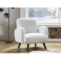 Sessel, B:88cm H:84cm T:86cm, wei&szlig;, ATLANTIC HOME COLLECTION, Wohnzimmer, Sessel, "Ben", mit Wellenunterfederung, Massivholzf&uuml;&szlig;e, frei im Raum