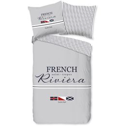 Wendebettw&auml;sche, grau, PURE LUXURY COLLECTION, Microfaser, Obermaterial: 100% Polyester, Bettw&auml;sche, "French", Mikrofaser, Pflegeleicht,