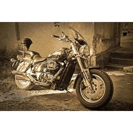papermoon Fototapete "Vintage Motorrad.", B/L: 5m x 2,8m, Bahnen: 10 Stk., bunt, Wohnzimmer, Tapeten