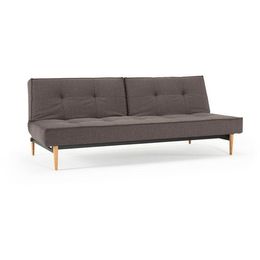 Schlafsofa, B:210cm H:79cm T:96cm, grau, INNOVATION LIVING , Luxus-Microfaser Vintagelook (100% Polyester);NaturLEDER (echtes Rindsleder),