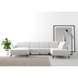 Sit & More Wohnlandschaft SIT & MORE, B:337cm H:84cm T:205cm, silber, Sofas, "Bailando U-Form", wahlweise mit Kopfteilverstellung und Vorziehsitz, motorisch