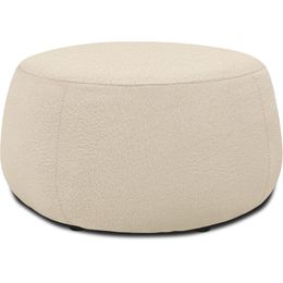 Hocker DOMO collection, B:75cm H:42cm T:75cm, beige, 100% Polyester, Wohnzimmer, Hocker, "800012", Hocker rund gepolstert