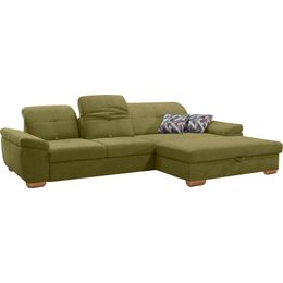 Ecksofa Alina, B:271cm H:91cm T:199cm, gr&uuml;n, Struktur fein XBO (90% Polyester, 10% Polyamide);Chenille GCP (100% Polyester), Wohnzimmer, Sofas,
