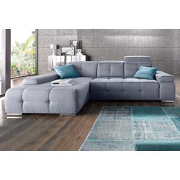 Sit & More Ecksofa SIT & MORE, B:273cm H:93cm T:111cm, grau, Struktur ( 100% Polyester), Wohnzimmer, Sofas, "Mistral L-Form", wahlweise mit Bettfunktion