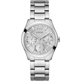 Guess Damen Multifunktionsuhr "ZOE", silber, Armbanduhren, Quarzuhr, Armbanduhr, Damenuhr, Datum, 12/24-Std.-Anzeige