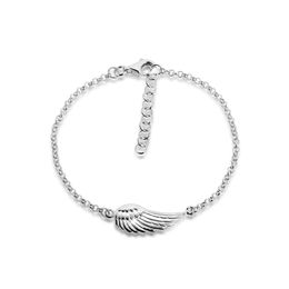 NENALINA Damen Armband "Fl&uuml;gel Anh&auml;nger Schutzengel 925 Silber", 18cm, ohne Stein, Silber 925 (Sterlingsilber), silber, Silber 925 (Sterlingsilber),