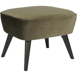 Hocker Woood, B:56cm H:41cm T:36cm, gr&uuml;n, Wohnzimmer, Hocker, "Sara", mit Samtstoff gepolstert, rechteckige Form, H 41 cm x B 56 cm