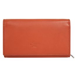Samantha Look Damen Geldb&ouml;rse, orange, Leder, leicht gl&auml;nzend, unifarben, Kleinlederwaren, echt Leder