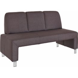 Polsterbank, B:162cm H:91cm T:67cm, grau, exxpo - SOFA FASHION, NaturLeder;Strukturstoff (Zusammensetzung: Polyester 100%);Luxus-Microfaser