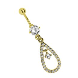 Adelia&acute;s ADELIA ́S Damen Bauchnabelpiercing "Piercing Bauchnabelpiercing", onesize, gold, Chirurgiestahl, Piercings, Mit 8 mm gefasstem Stein und