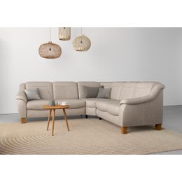 Ecksofa Home Affaire, B:270cm H:91cm T:250cm, grau, 100% Polyester, Wohnzimmer, Sofas, "Caldera L-Form", Federkern, wahlweise mit