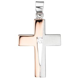 Jobo Damen Kreuzanh&auml;nger "Anh&auml;nger Kreuz", Silber 925 (Sterlingsilber), silber, Silber 925 (Sterlingsilber), Schmuckanh&auml;nger, 925 Silber bicolor