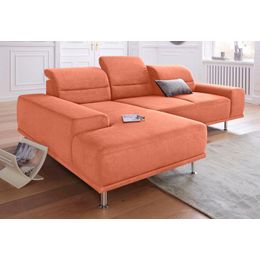 Sit & More Ecksofa SIT & MORE, B:269cm H:93cm T:174cm, orange, Struktur (100% Polyester);Luxus-Microfaser ALTARA NUBUCK (100% Polyester);Luxus-Microfaser (100%