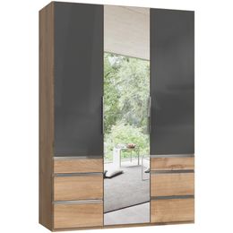 Kleiderschrank wimex, B:150cm H:216cm T:58cm, grau, Schlafzimmer, Schr&auml;nke, "Level by fresh to go", mit Glas-und Spiegelt&uuml;ren