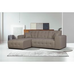 Ecksofa Home Affaire, B:234cm H:85cm T:163cm, grau, 100% Polyester, Wohnzimmer, Sofas, "Nosia L-Form", incl. 2 Zierkissen, mit feiner Steppung