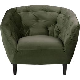 Loungesessel ACTONA GROUP, B:97cm H:78cm T:84cm, gr&uuml;n, 100% Polyester, Wohnzimmer, Sessel, "Ria Armlehnstuhl, Polstersessel, Einzelsofa,