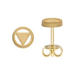 Jobo Damen Paar Ohrstecker "Dreieck", 6mm, Gelbgold 375, gelb, Gelbgold 375, Ohrringe, 375 Gold 6 mm