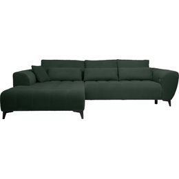 Ecksofa WERK2 "Garay, XXL-Liegefl&auml;che: elektrisch ausziehbar auf ca. 228&times;126 cm", gr&uuml;n, B:287cm H:64cm T:220cm, 100% Polyester, Sofas, Ecksofa, Luxus in &Uuml;bergr&ouml;&szlig;e: XXL-Liegefl&auml;che, Komfort-Ottomane & stilvolle F&uuml;&szlig;e