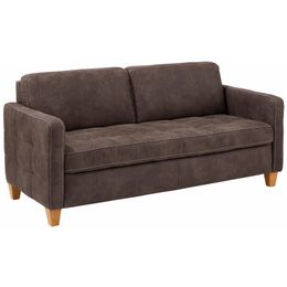 2,5-Sitzer Home Affaire, B:163cm H:78cm T:78cm, braun, Struktur fein (100% Polyester);Luxus-Microfaser ALTARA NUBUCK (100%