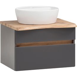 Waschbeckenschrank Welltime, B:60cm H:54,5cm T:47cm, grau, MDF, Schr&auml;nke, "Lienz"