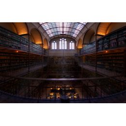papermoon Fototapete "Photo-Art JESUS M GARCIA, RIJKSMUSEUM-BIBLIOTHEK", B/L: 3,5m x 2,6m, Bahnen: 7 Stk., bunt, Schlafzimmer, Tapeten