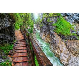 papermoon Fototapete "Weg am Fluss", B/L: 4m x 2,6m, Bahnen: 8 Stk., bunt, Schlafzimmer, Tapeten