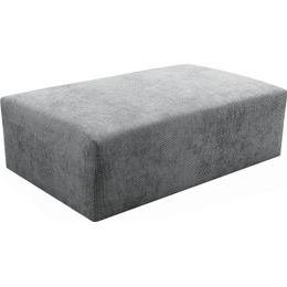 Polsterhocker WERK2, B:120cm H:41cm T:80cm, grau, 100% Polyester, Hocker, "Zeus-XL", Curvy Trend Hocker mit urbaner Optik