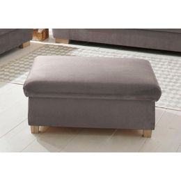 Hocker Home Affaire, B:110cm H:44cm T:81cm, grau, Luxus-Kunstleder;Struktur weich (100% Polyester);Chenille 100% Polyester;Struktur fein ( 100%