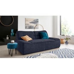 2-Sitzer DOMO collection, B:200cm H:81cm T:109cm, blau, Sofas, "Cesena modernes Sofa mit flachen Armlehnen, komfortabel", fester Sitzkomfort, frei im