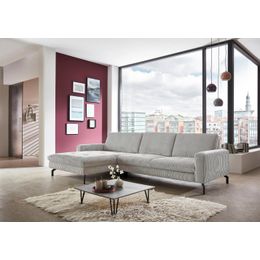 Ecksofa DIE PLANBAR, B:302cm H:87cm T:178cm, grau, 100% Polyester, Wohnzimmer, Sofas, "MP-IN20110 L-Form mit Federkern-Polsterung", optional mit