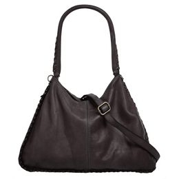 Samantha Look Damen Shopper, braun, Leder, leicht gl&auml;nzend, unifarben, Taschen, echt Leder, Made in Italy