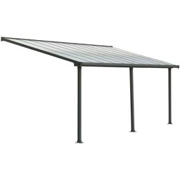 Terrassendach, B:619cm T:295cm, grau, PALRAM - CANOPIA, Aluminium, Polycarbonat (PC), Terrassen&uuml;berdachungen, "Olympia 3x6.1", BxT: 619x295 cm