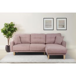 Ecksofa Home Affaire, B:234cm H:89cm T:164cm, rosa, Wohnzimmer, Sofas, "TRIPLO optionale Schlafsofa mit Bettkasten, Ma&szlig;e B/T/H: 234/164/89 cm",