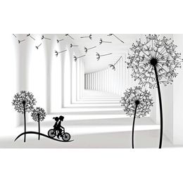 papermoon Fototapete "Muster Pusteblumen", B/L: 4,5m x 2,8m, Bahnen: 9 Stk., bunt, Schlafzimmer, Tapeten