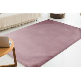 Teppich Padiro, B:200cm H:26mm L:290cm, rosa, Polyester, Wohnzimmer, Teppiche, "Rabbit Light 525"