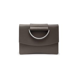Gretchen Damen Schultertasche "Oyster Clutch Three", grau, Leder, mehrfarbig, Taschen, aus italienischem Kalbsleder