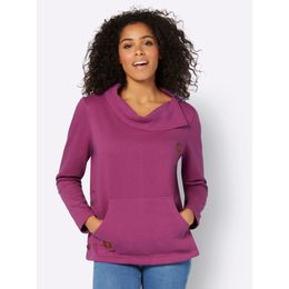 Casual Looks Damen Sweatshirt, lila, Gr. 46, unifarben, 50% Baumwolle, 50% Polyester, Sweatshirts
