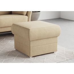 Hocker DOMO collection, B:59cm H:46cm T:59cm, beige, 100% Polyester, Wohnzimmer, Hocker, "Pina, kompakt und bequem", Passender Hocker zur Serie