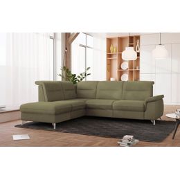 Sit & More Ecksofa SIT & MORE, B:256cm H:91cm T:225cm, gr&uuml;n, 100% Polyester, Wohnzimmer, Sofas, "Astoria L-Form", wahlweise mit motorischer Relaxfunktion