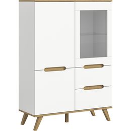 Highboard Home Affaire, B:100cm H:140cm T:40cm, wei&szlig;, FSC-zertifizierter Holzwerkstoff, Wohnzimmer, Sideboards, "Alesund, H&ouml;he 140cm, 2 T&uuml;ren, 1