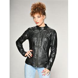 Mustang Damen Lederjacke "Blanche", schwarz, Gr. S, Obermaterial: 100% Schafsleder, Jacken