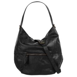 FORTY Damen Shopper, schwarz, Leder, leicht gl&auml;nzend, unifarben, Taschen, echt Leder, Made in Italy