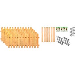 TETZNER & JENTZSCH Lattenzaun "Lakeland 3", H/L: 100cm x 9,45m, Pfosten: 6 Stk., braun, TETZNER & JENTZSCH, Zaunelemente, 5 Elemente, LxH: 954x100 cm